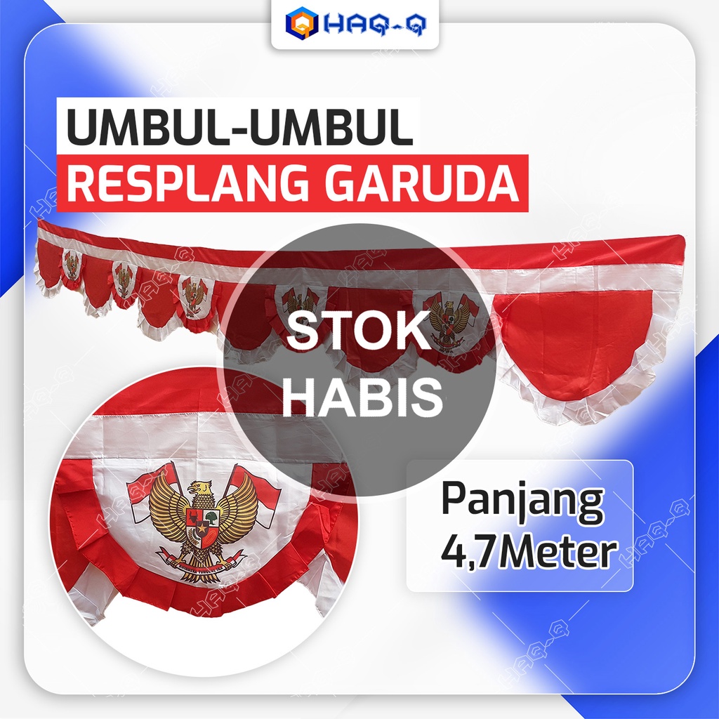 MERAH PUTIH Red And White Resplang Flag Wave/Garuda Symbol Pleat ...