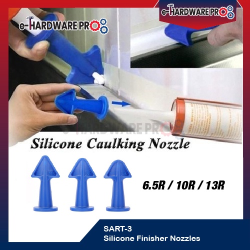 3pcs Silicone Finisher Nozzles Sealant Caulking Nozzle Tools Set (6.5R ...