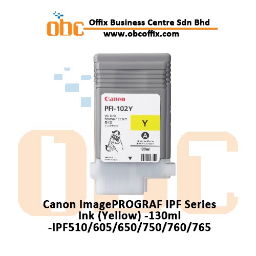 PFI-102/PFI-104 Canon Ink Cartridges (130ml) for imagePROGRAF IPF Series (IPF510/605/650/750/760 ...