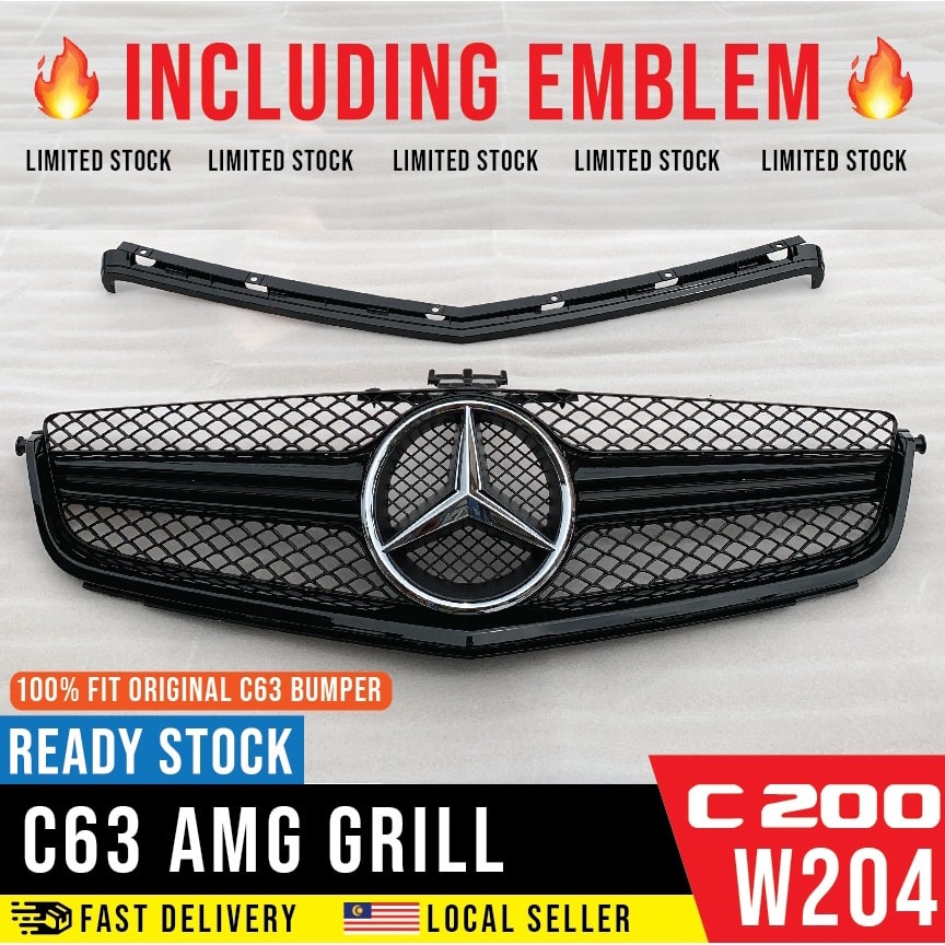 W204 Fitting C63 Grill AMG Grille Chrome C63 C200 C250 C300 Mercedes ...