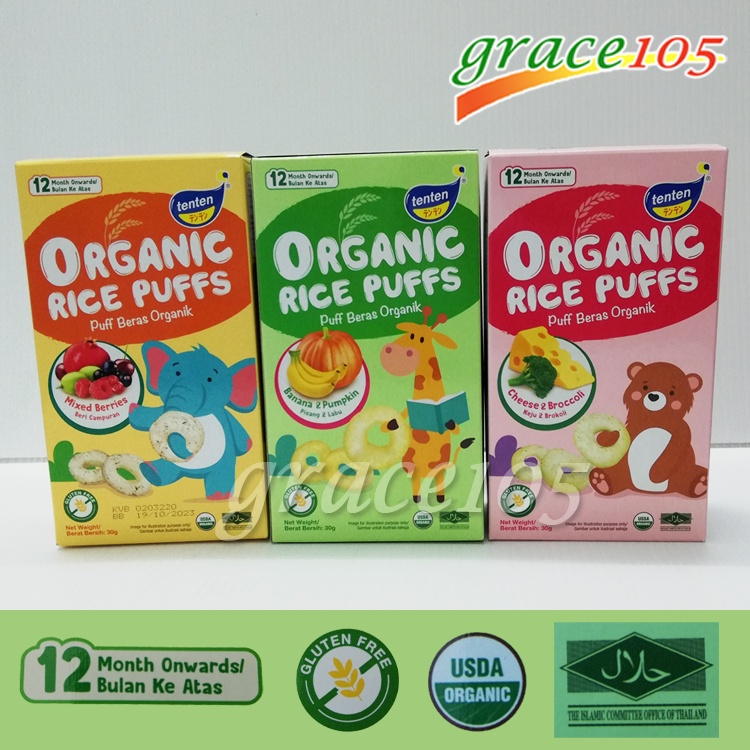 TenTen Baby Organics Rice Puffs (30g/box) | Shopee Malaysia