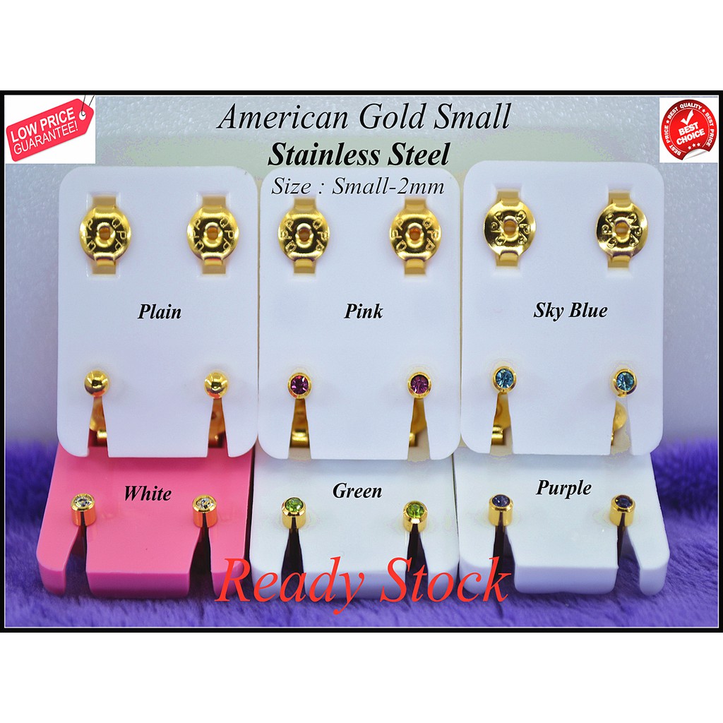 "America Gold"Piercing Earrings(small) (Subang Tindik) | Shopee Malaysia