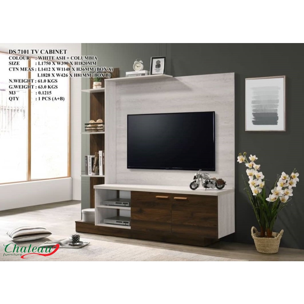 TV rack/ TV cabinet/ TV console/ Rak TV/ Wooden TV Cabinet | Shopee ...