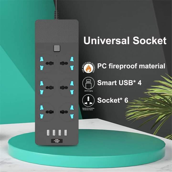 Power Strip Universal Plug Socket 3000w Socket With Usb Port 2 Meter Extension Cable Shopee
