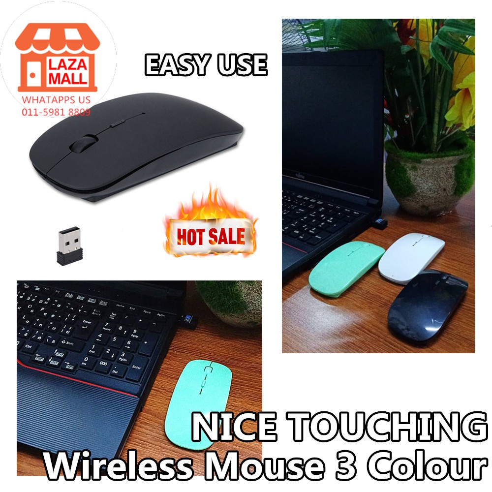 Wireless Mouse tetikus Pc Laptop Computer Gaming Mice Receiver Optical ...