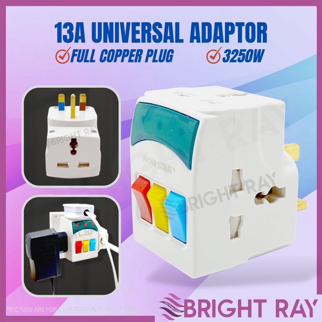 Akko Star 13 Amp 3 Way International Multi Universal Adaptor With ...