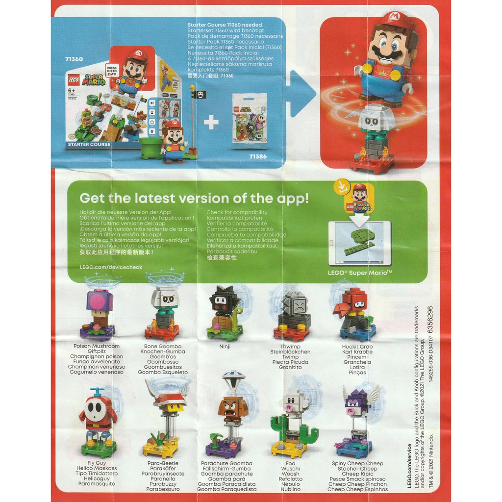 LEGO 71386 SUPER MARIO CHARACTER PACKS SERIES 2 HUCKIT CRAB SPINY CHEEP ...