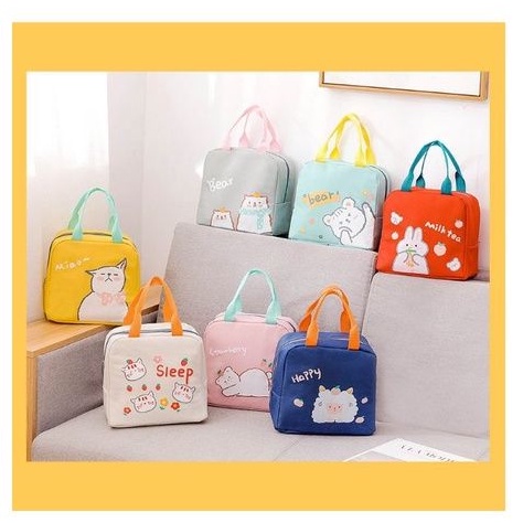 Painting Cute Cat Insulated Lunch Bag Thermal Cooler Container Lunch ...