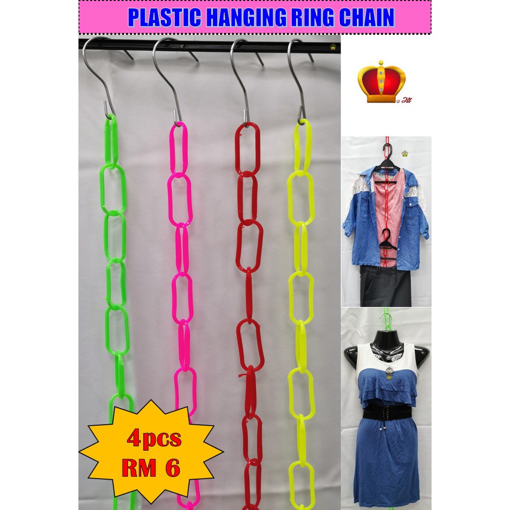 [Juliet8Q] Plastic Hanging Ring Chain Penyangkut Baju Rantai Plastik ...
