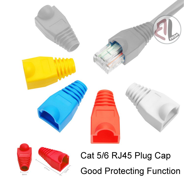 Boot Cap Plug Head For RJ45 Cat5 / cat5e / cat6 Cable Connector Modular ...