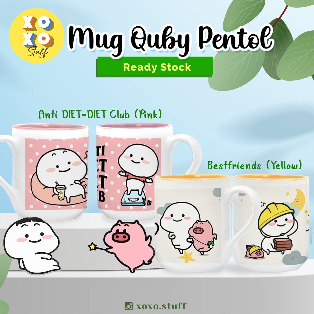 READY! Quby Cute Pentol Color MUG (Motivation, anti-diet, BVF, Think ...