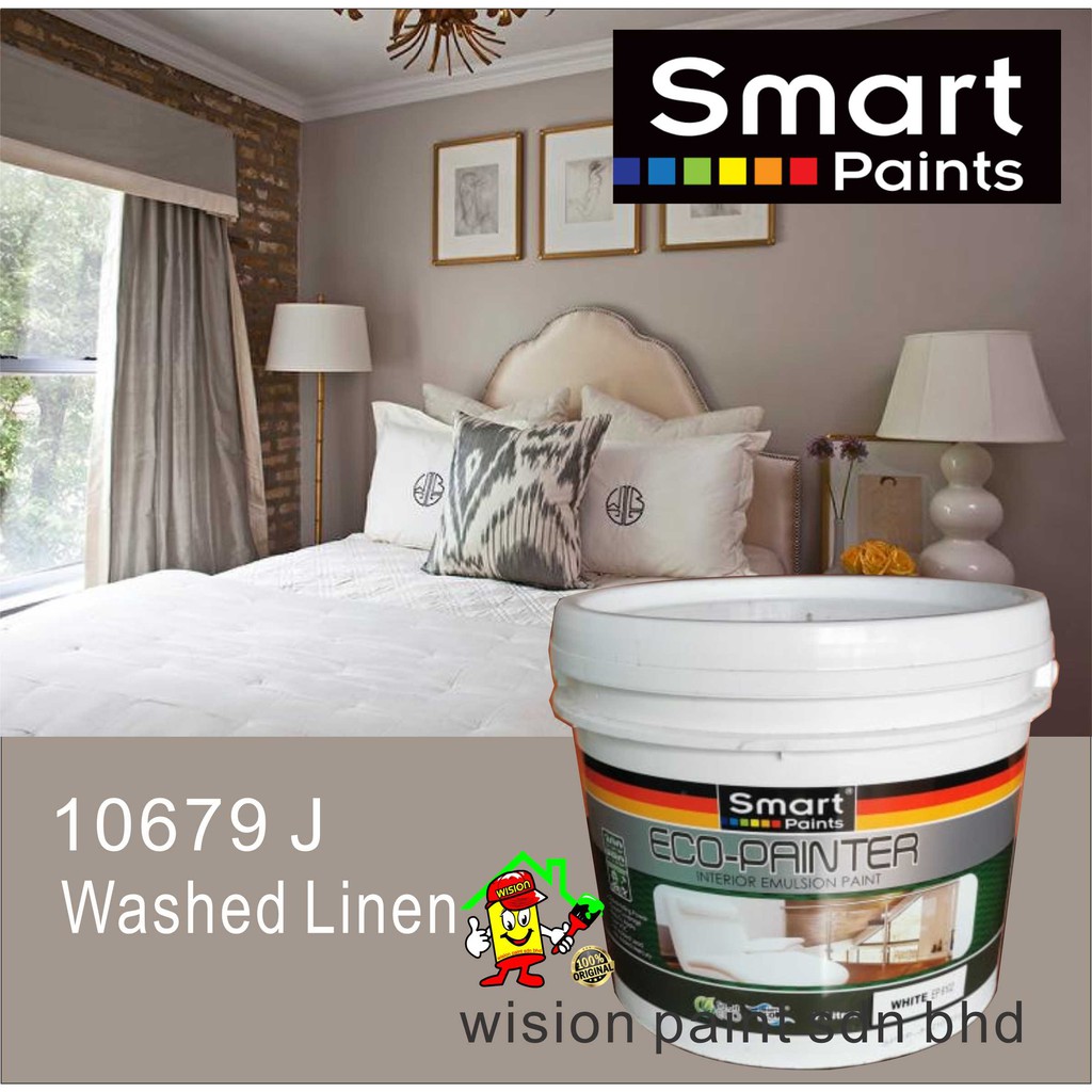 10679J WASHED LINEN ( 7LITER ) SMART PAINT ( ECO-PAINTER ) INTERIOR EMULSION PAINT / CAT DALAM ...