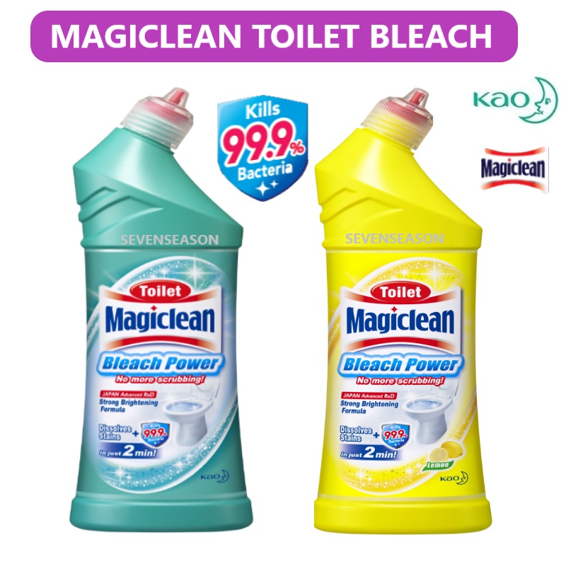 KAO MAGICLEAN TOILET BLEACH 500ML LEMON REGULAR NO MORE SCRUBBING STRONG POWER REMOVE TOUGH ...