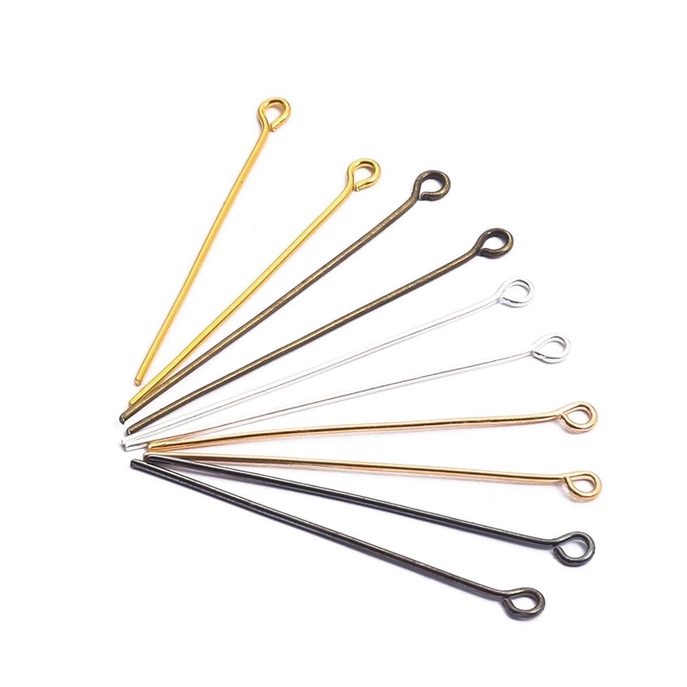 [200+pcs] Mixed Metal Color 11size 16-50mm Eye Head Pin Needles Beads ...