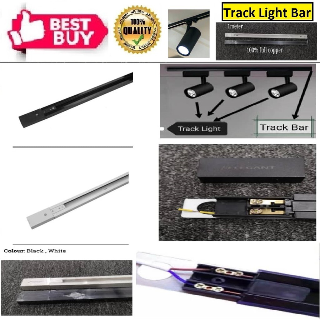 Track Light Bar (1 Meter) (Full Copper) (WHITE or BLACK) | Shopee Malaysia
