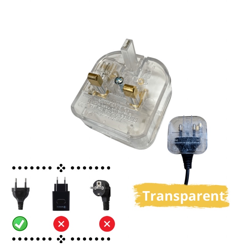 (EU TO UK | FUSED) EURO/US 2 Pin Plug Converter / 2 Pin To 3 Pin Plug ...