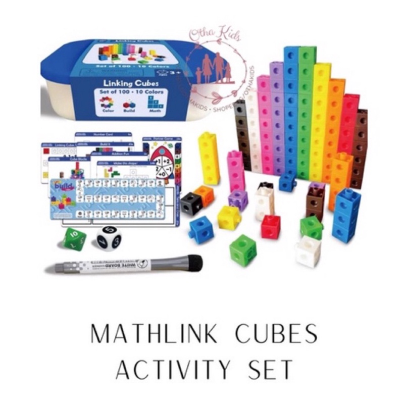 100 Math Link Cube Builder activity set creative learning resources ...