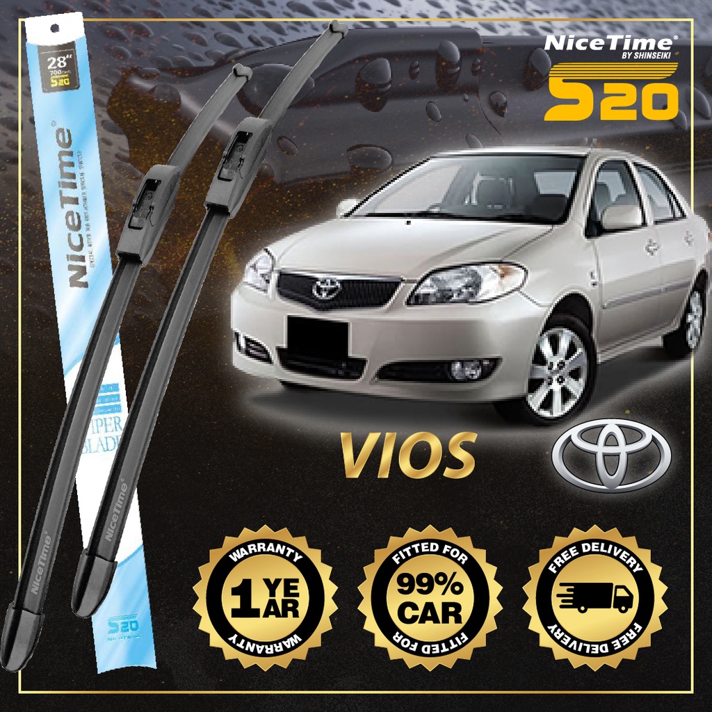 Toyota Vios (NCP42) 2003-2007 Original NICETIME Wiper (1 YEAR WARRANTY ...