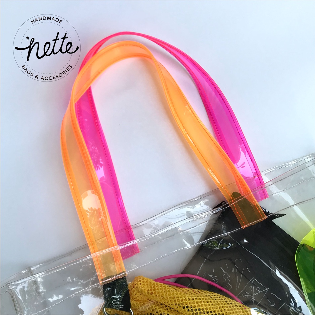 Nette - Clear Jelly Bag with Sour Candy Handle (Pink & Orange) | Shopee ...