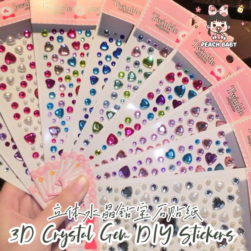 3D DIY Crystal Gems Jewel Diamond Sticker Rhinestone Glitter Handcraft ...