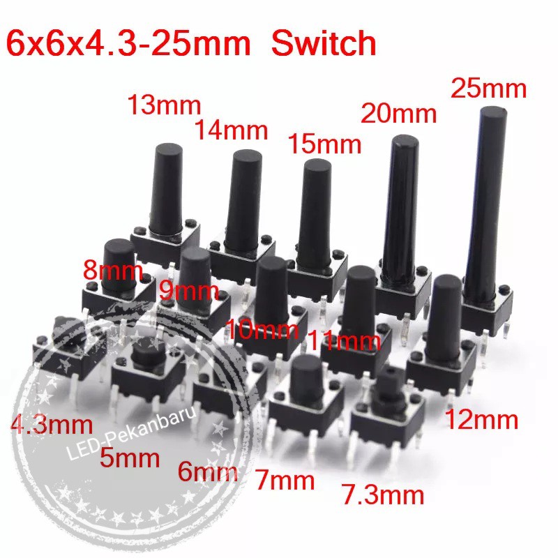 TOMBOL MESIN SWITCH TACTILE PUSH BUTTON 4PIN ON SQUARE LED TV BUTTON ...