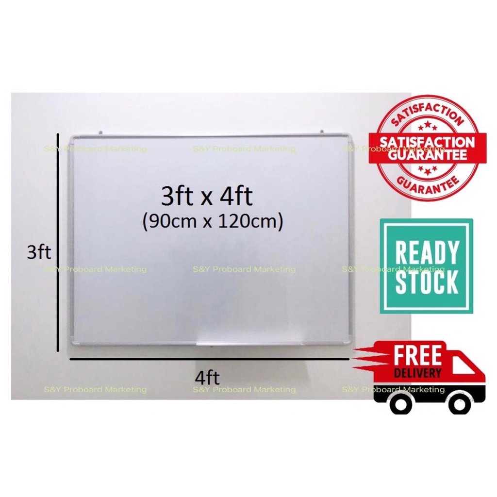 Papan Putih Tanpa Magnet / Non Magnetic White board Size 2x3 3x4 4x4 ...