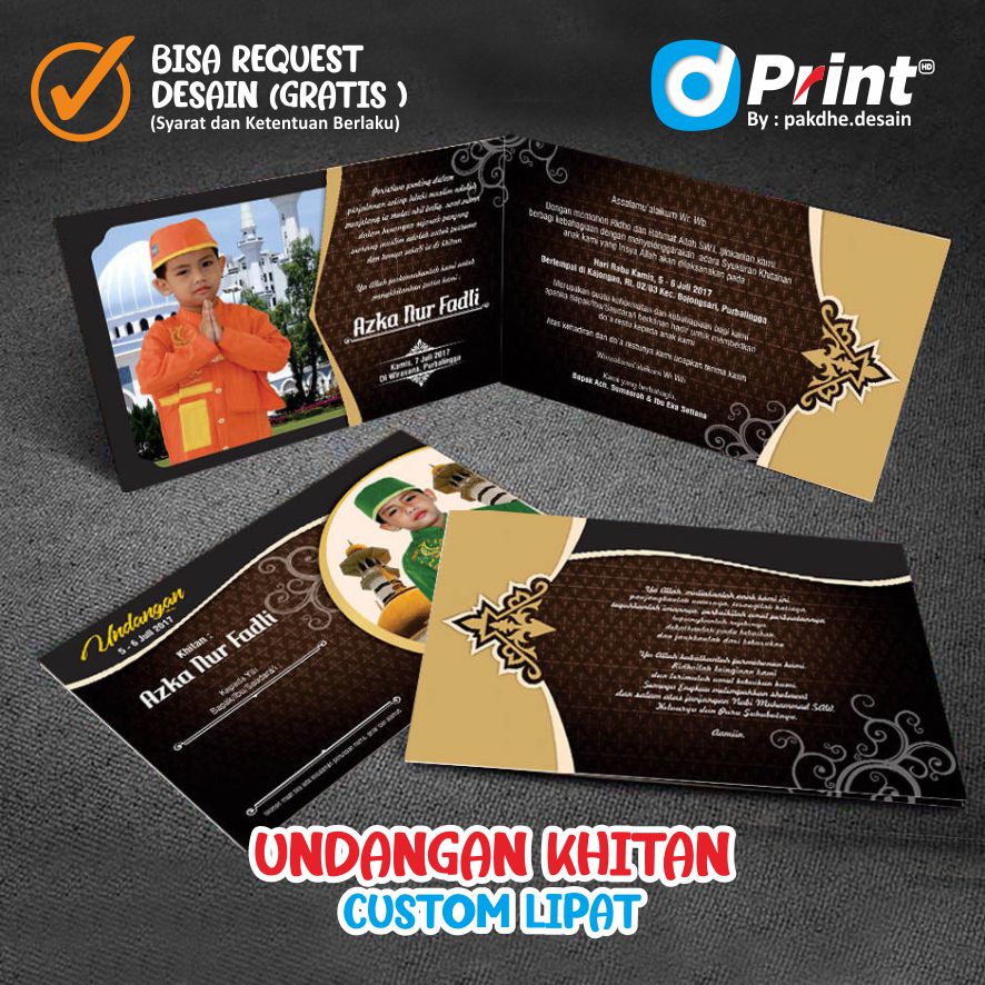 Print Circumcision Invitations Custom Folding Free Design Can Use ...