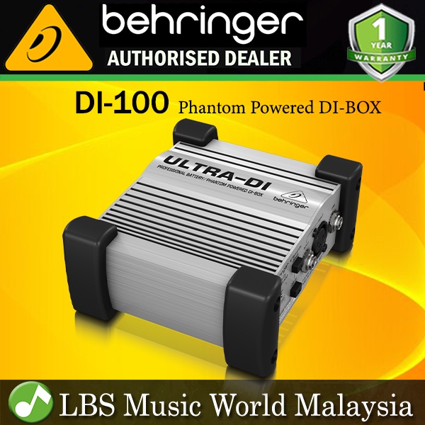 Behringer Ultra-DI DI-100 Professional Battery Phantom Powered DI ...