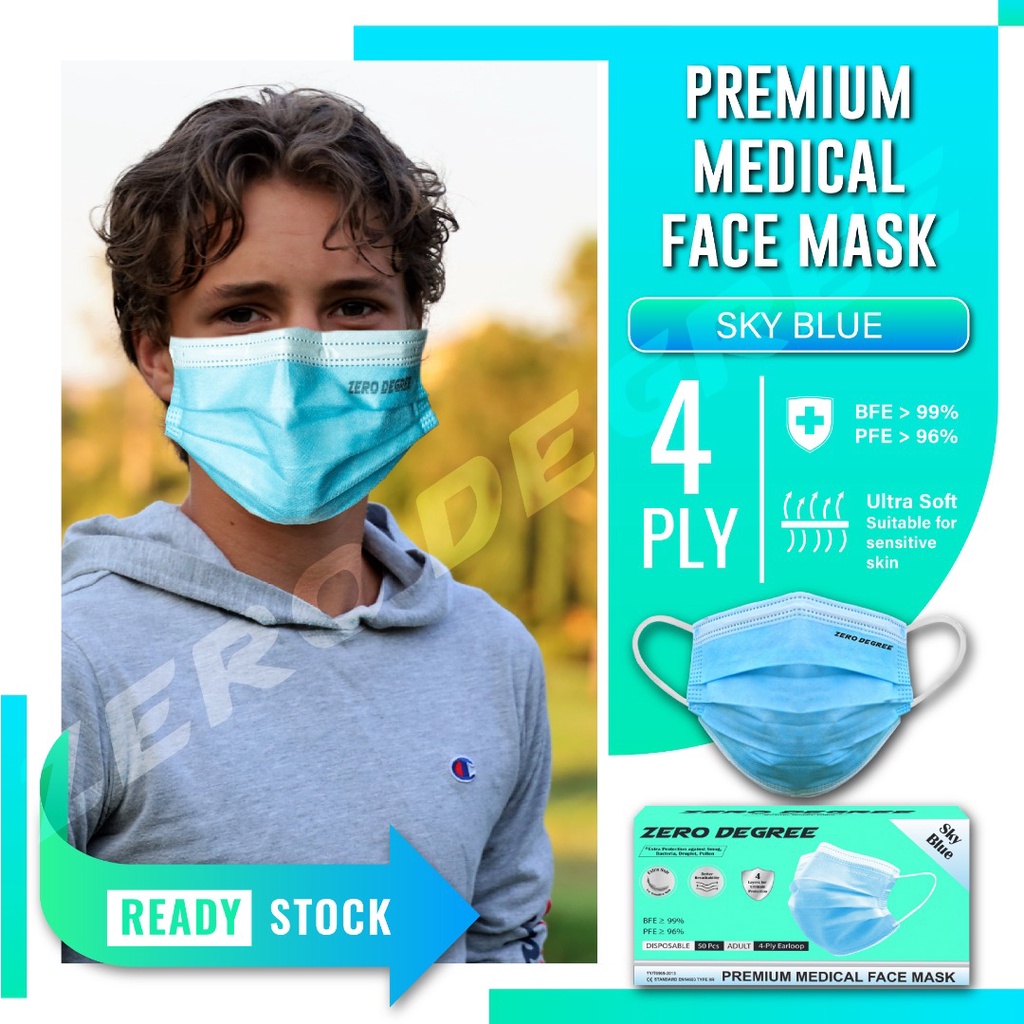 Zero Degree Mask Medical Face Mask Earloop Disposable Mask 4ply Face ...