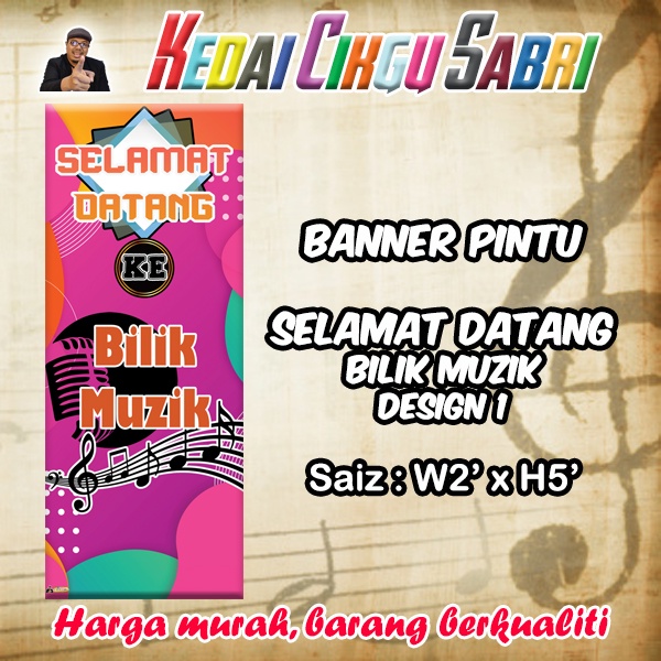 BANNER PINTU SELAMAT DATANG BILIK MUZIK | Shopee Malaysia