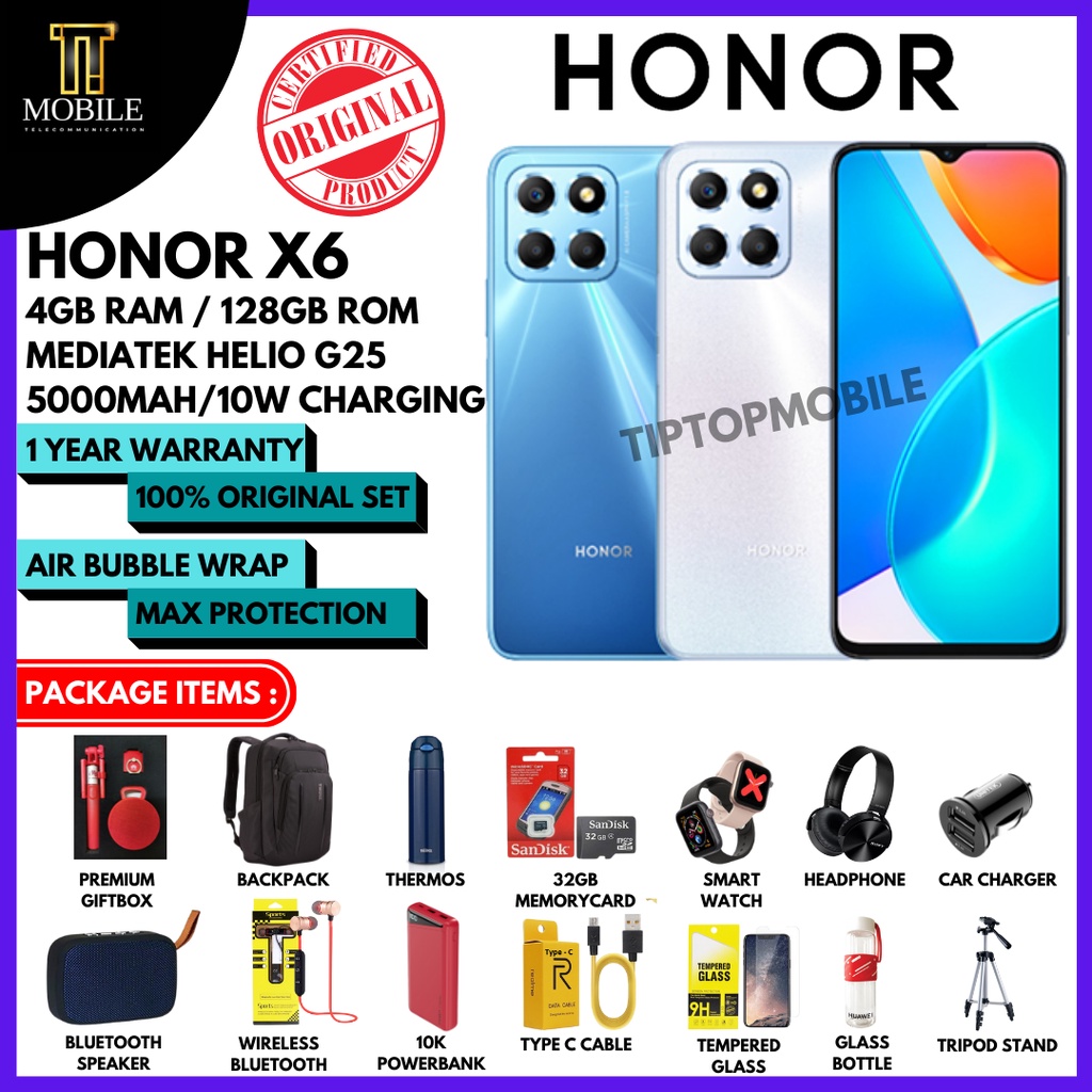 Honor X6 (RAM 4GB | ROM 128GB) Original Honor Malaysia | Shopee Malaysia