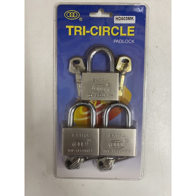 Tri-circle 50mm padlock (3pcs) | Shopee Malaysia