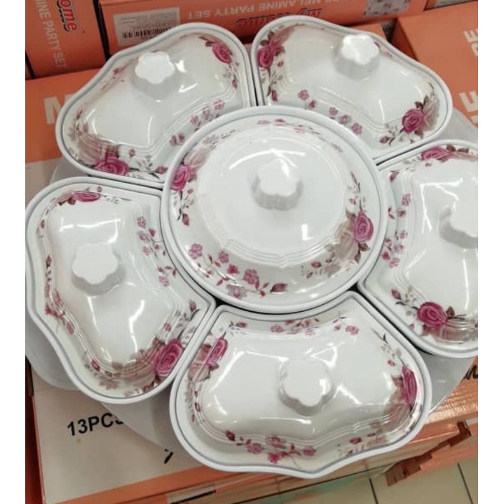 barang raya melamine party serving set party serving tray buffet set ...