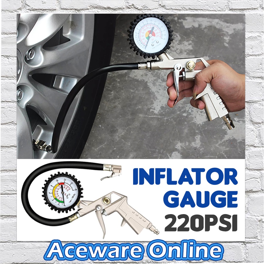 25/D Inflator And Gauge Kit Tool Tire Pressure Air Inflator Gun ...