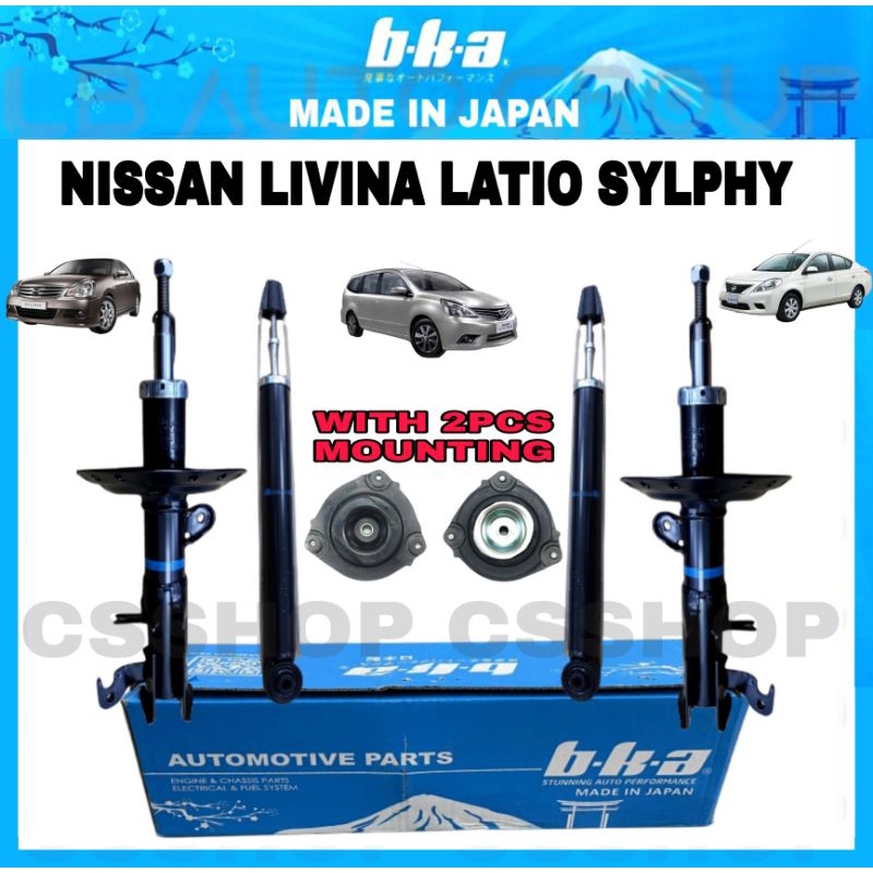 CS BKA NISSAN LIVINA LATIO SYLPHY ABSORBER FRONT / REAR + MOUNTING ...