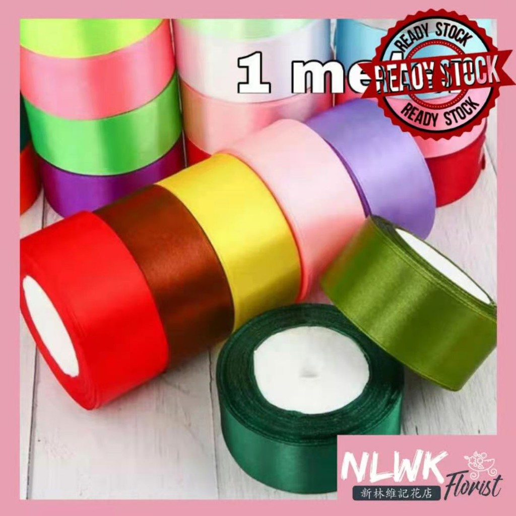1 Meter Ribbon Satin 4cm /Reben satin 4cm / 彩带 4cm riben | Shopee Malaysia
