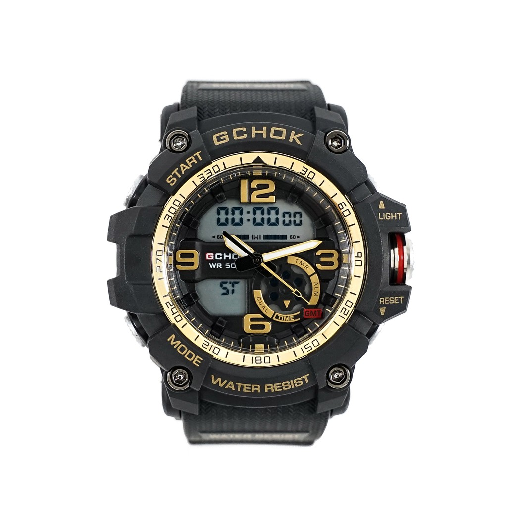 GCHOK Men's Sport Luminous Watch Waterproof with LED Dual Display ...