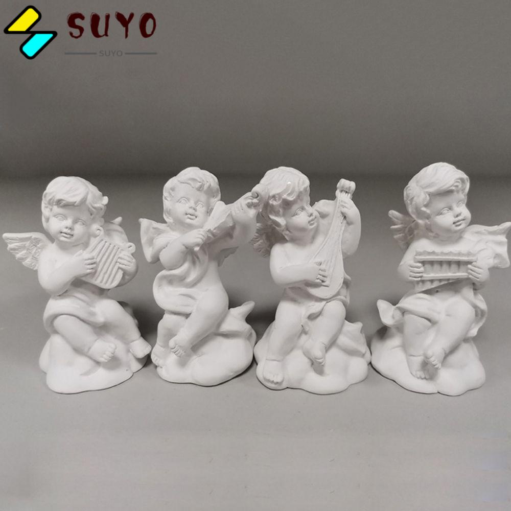 SUYOU Crafts Angel Gypsum Portraits Desktop Ornament Plaster Sculpture ...