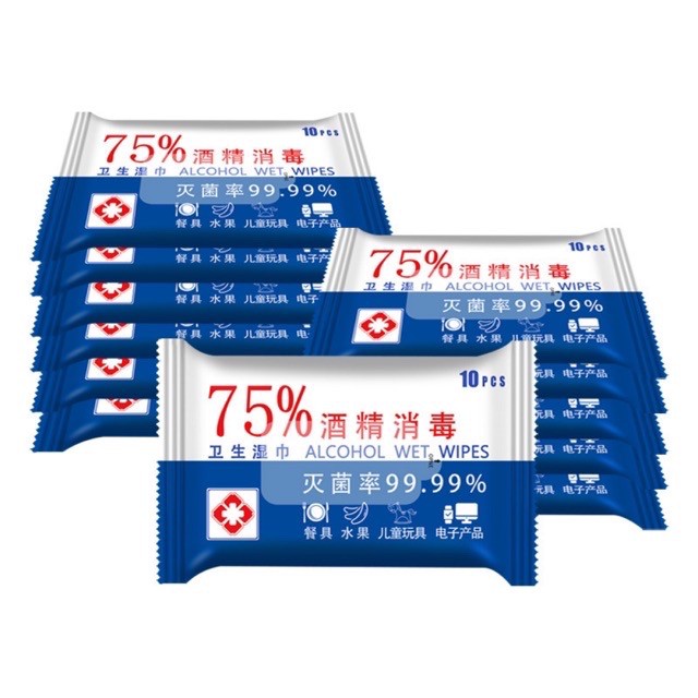 Ready Stock!! 75% Alcohol Wet Wipes Tissue Sterilization 99.9% (1pack ...