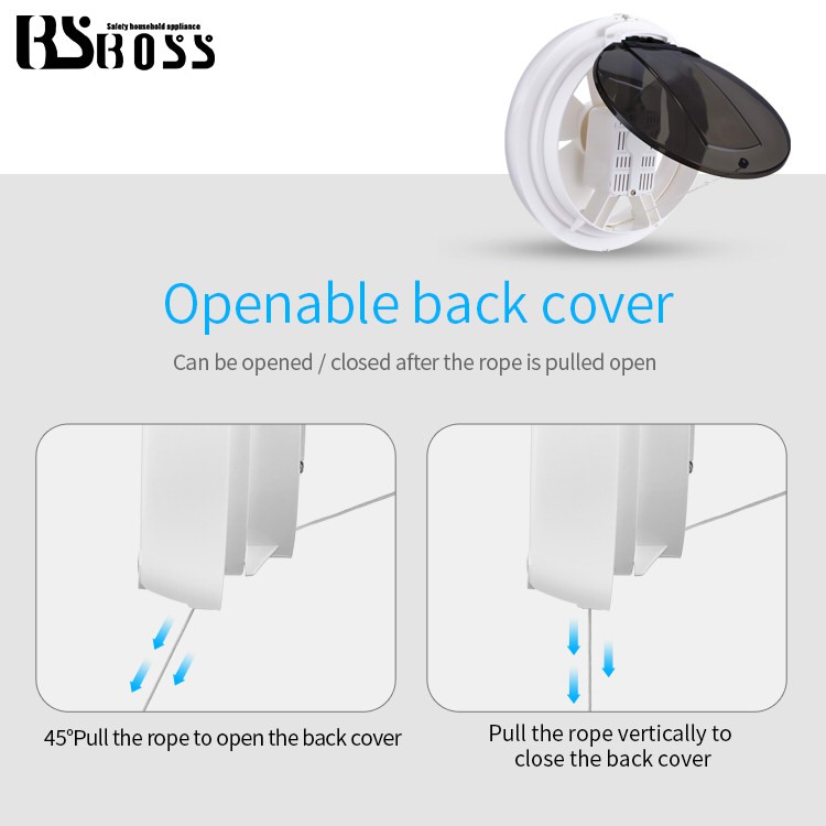 BS BOSS exhaust fan 6 inch 8 inch Round PVC Wall Type Ventilation fan ...