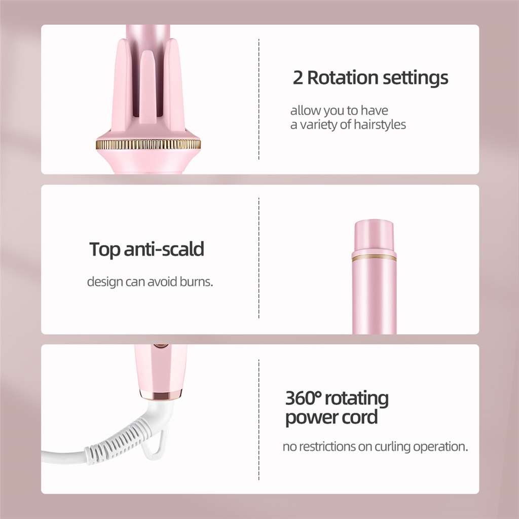 CkeyiN 25 MM Automatic Hair Curler Ceramic Curly Hair Iron 3 ...