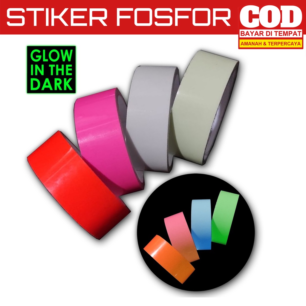 HIJAU Glow in The Dark Metal Jig Lure Phosphor Sticker Orange Pink ...