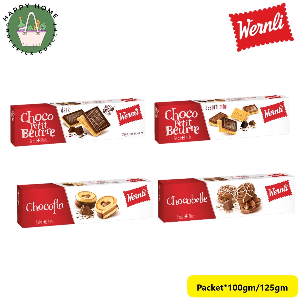 Wernli Swiss Biscuits Chocofin/Choco Petit Beurre Dark/Chocobelle/Choco ...