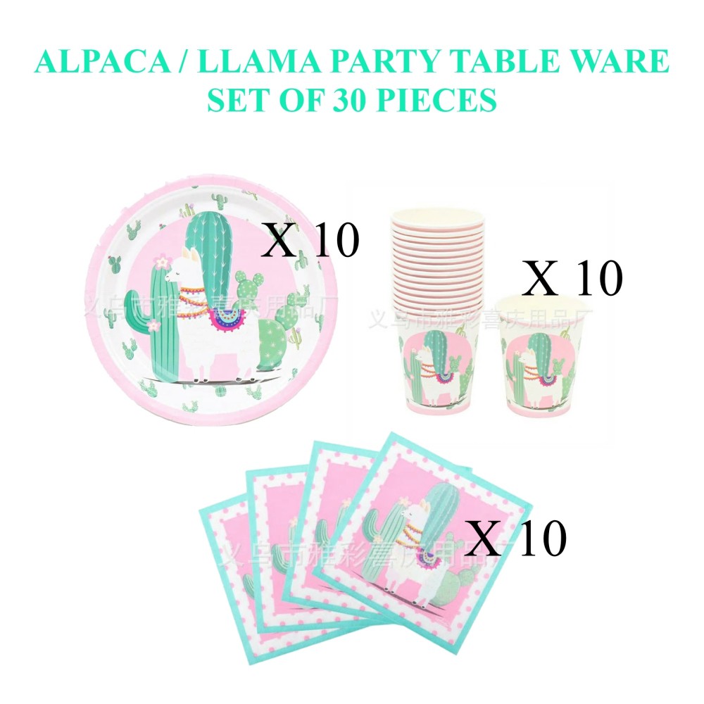 Alpaca Llama Theme Party Set paper cup paper Plate Tissue for Birthday ...