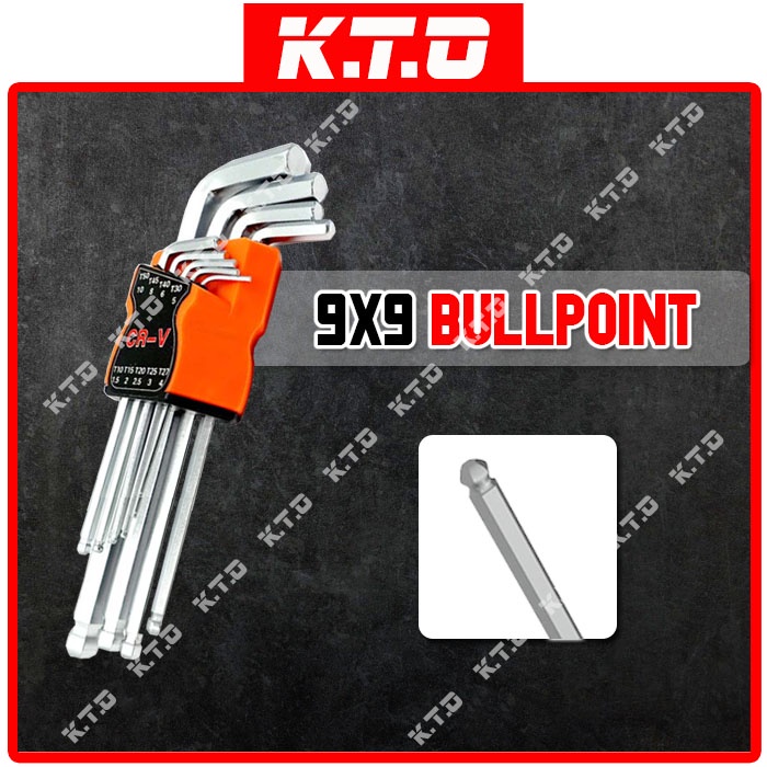 9 Pcs Allen Key Wrench Set Hex Torx Ball Point Extra Long CRV S2 L ...