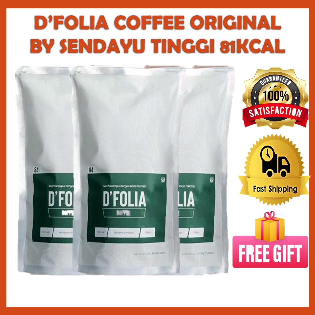 D'FOLIA COFFEE ORIGINAL 💯 SENDAYU TINGGI/ COFFEE 81KCAL/ COFFEE STEVIA ...