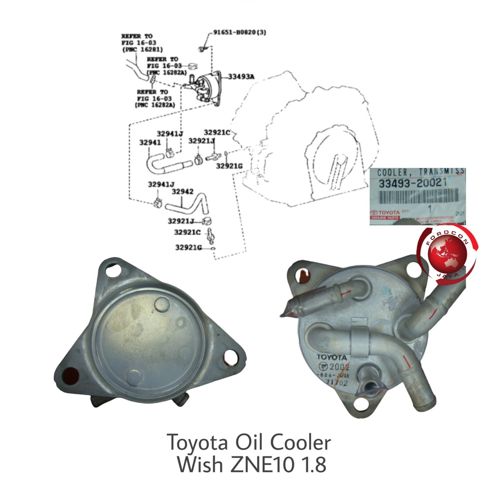 Toyota Wish 1.8 Oil Cooler ZNE10 33493-20021 Engine Transmmision Gear ...
