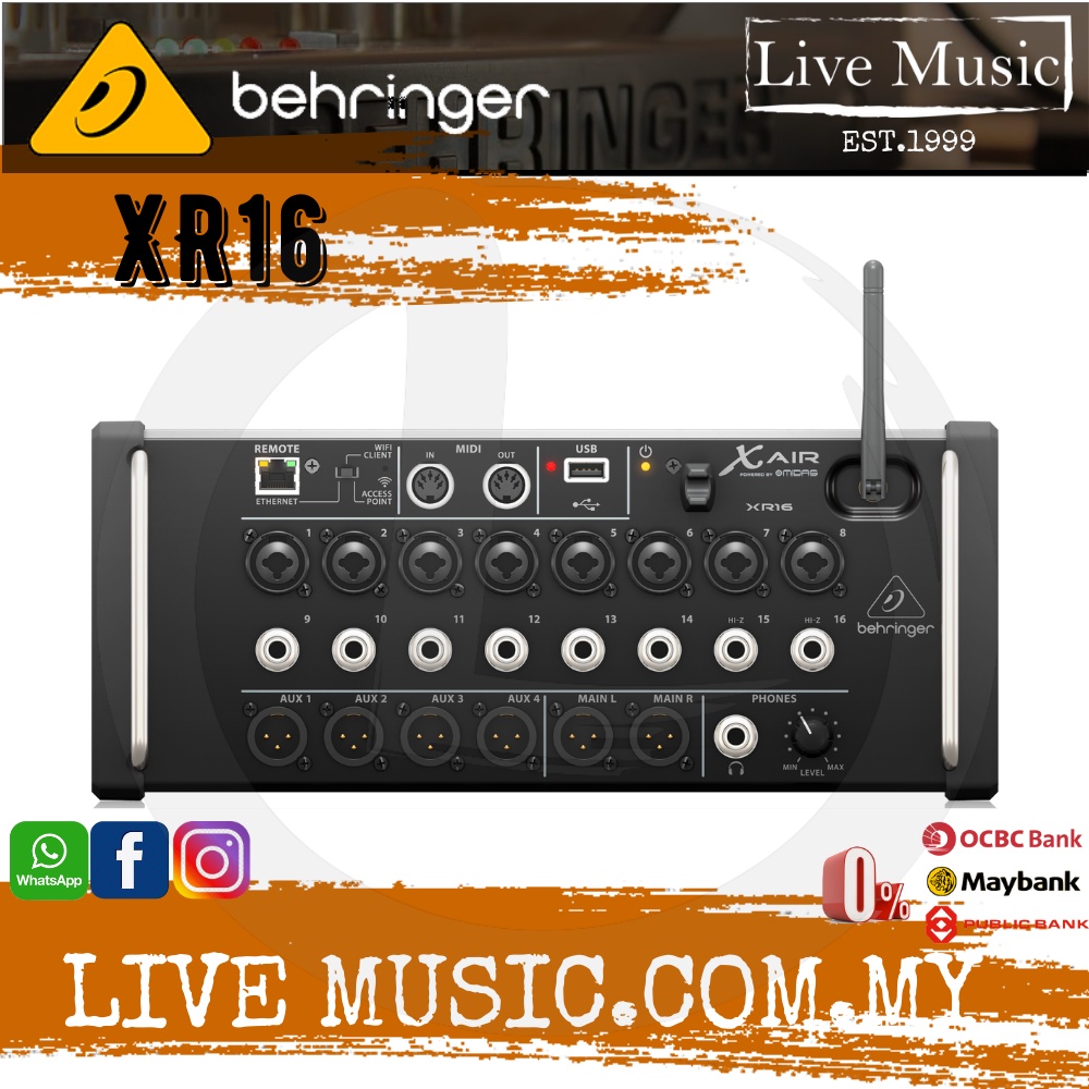 Behringer X Air XR16 Tablet-controlled Digital Mixer ( XR-16 / XR 16 ) | Shopee Malaysia