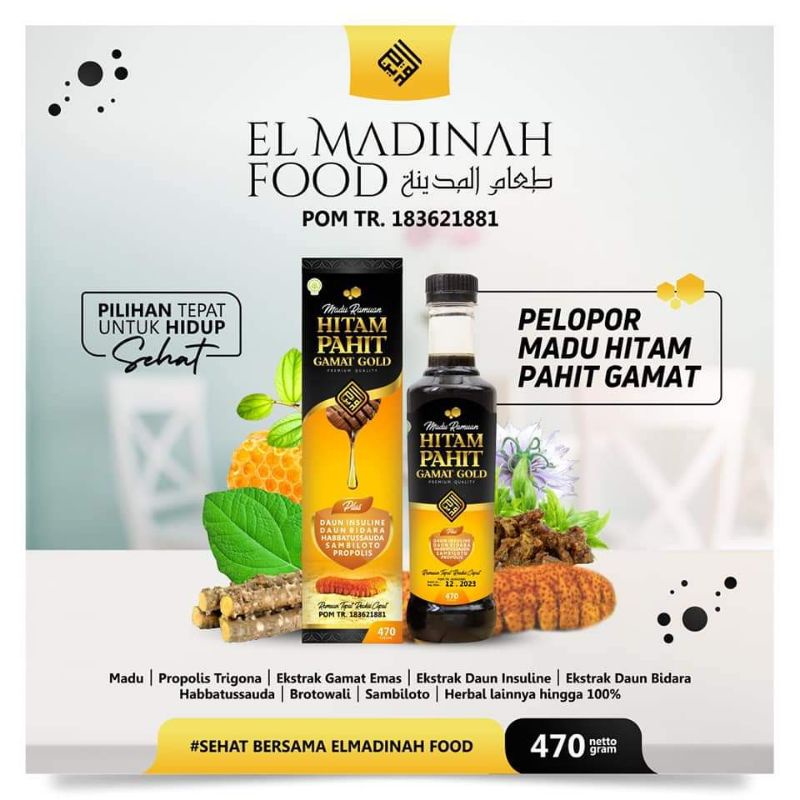 HITAM Honey Potion Black Bitter Elmadinah Food Gamat Gold Proper Potion ...