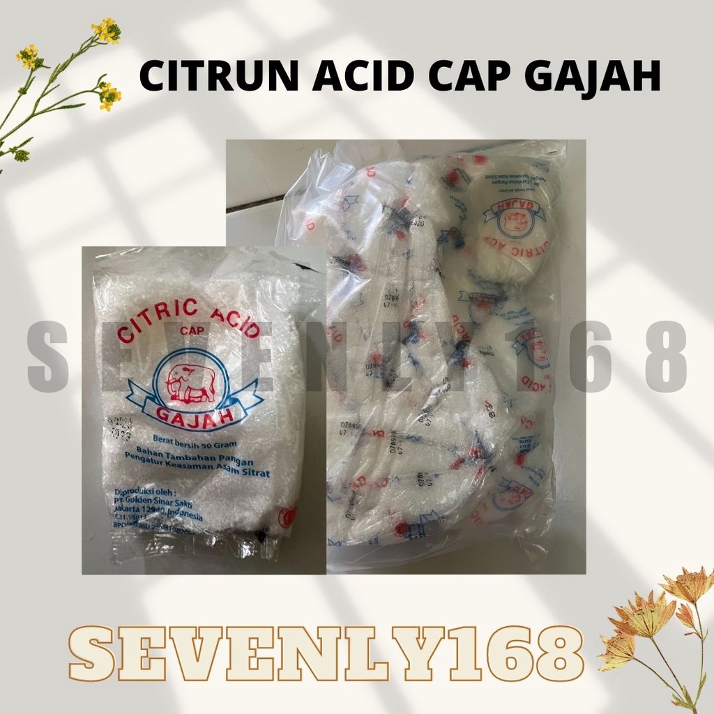 CITRUN Cap Gajah 50gr Citric acid/ Citric acid/ Whitening/ Cleaning ...